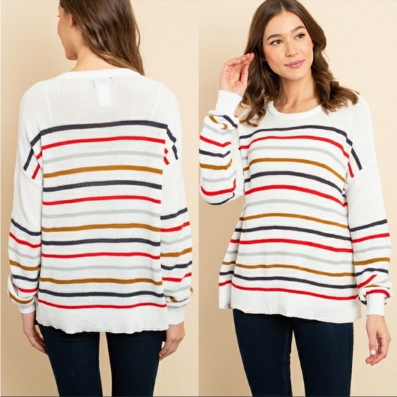 Sweaters | Colorful Rainbow Stripes Sweater | Poshmark